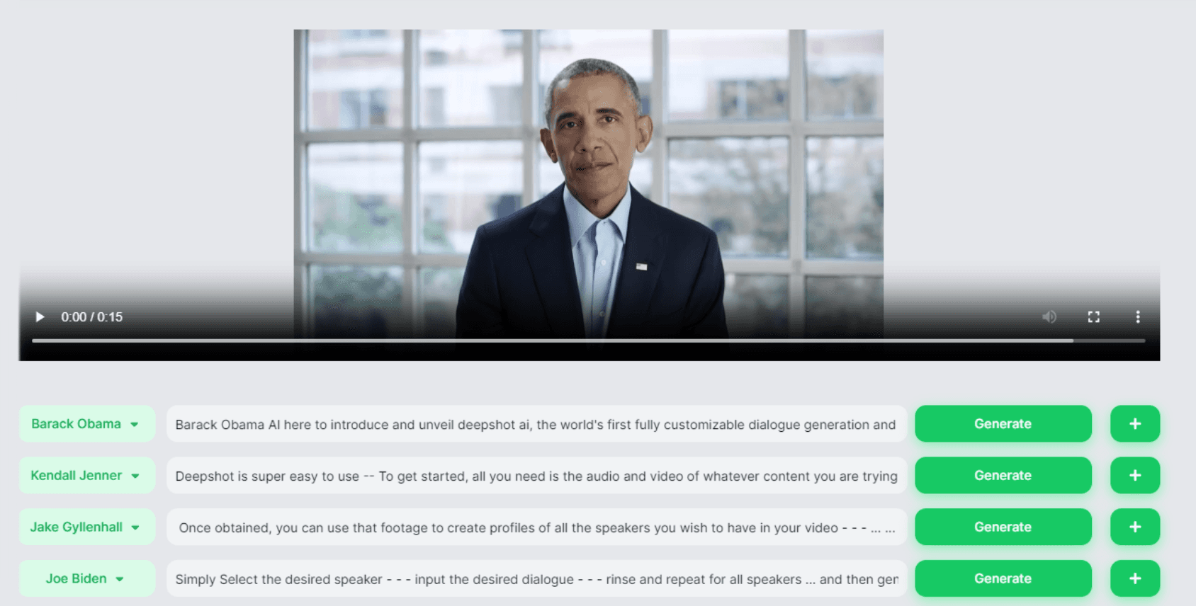 Deepshot - Dialouge generation made simple