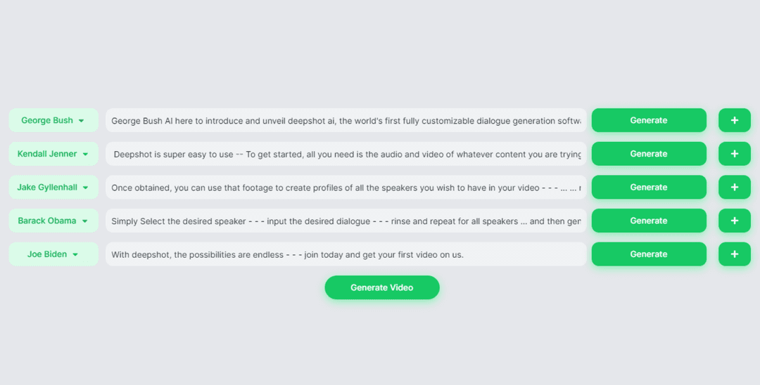 Deepshot - Dialouge generation made simple