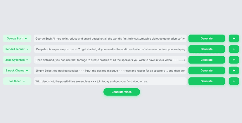 Deepshot - Dialouge generation made simple